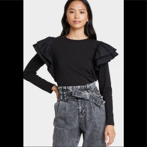 Who What Wear | Tops | Nwt Ruffle Knit Top | Poshmark